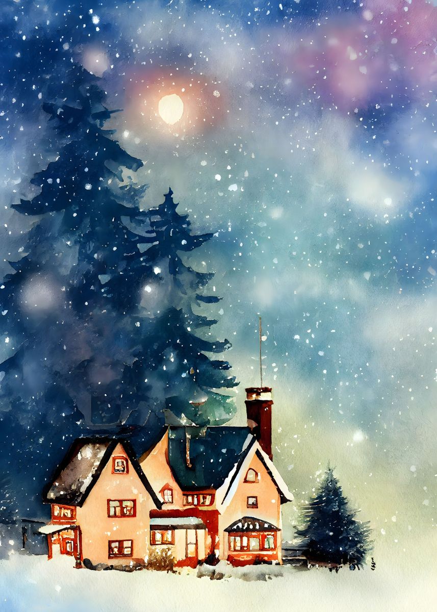 'Watercolor Winter' Poster, picture, metal print, paint by Fasn Designs ...