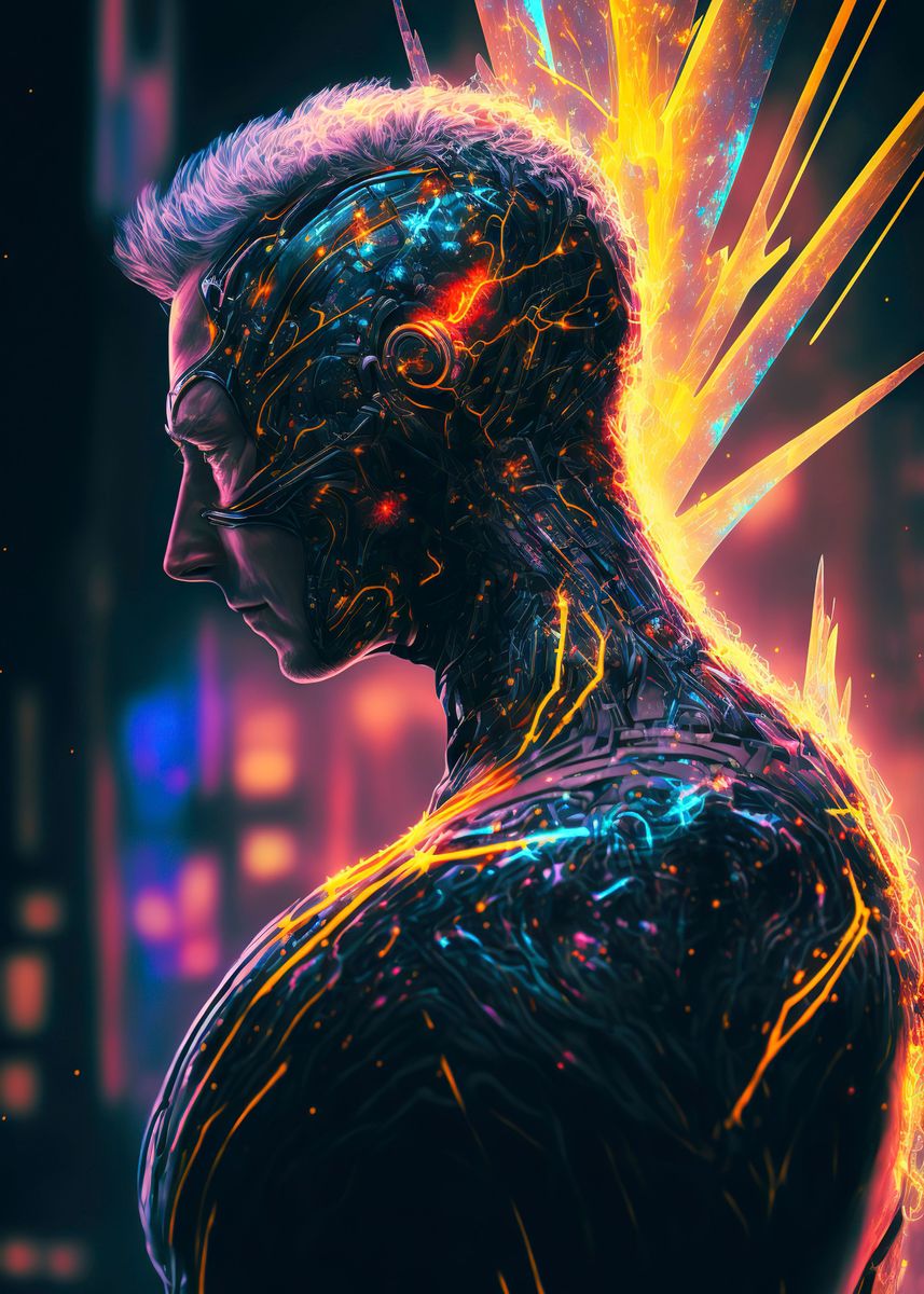 'Futuristic Time Traveler' Poster, picture, metal print, paint by ...