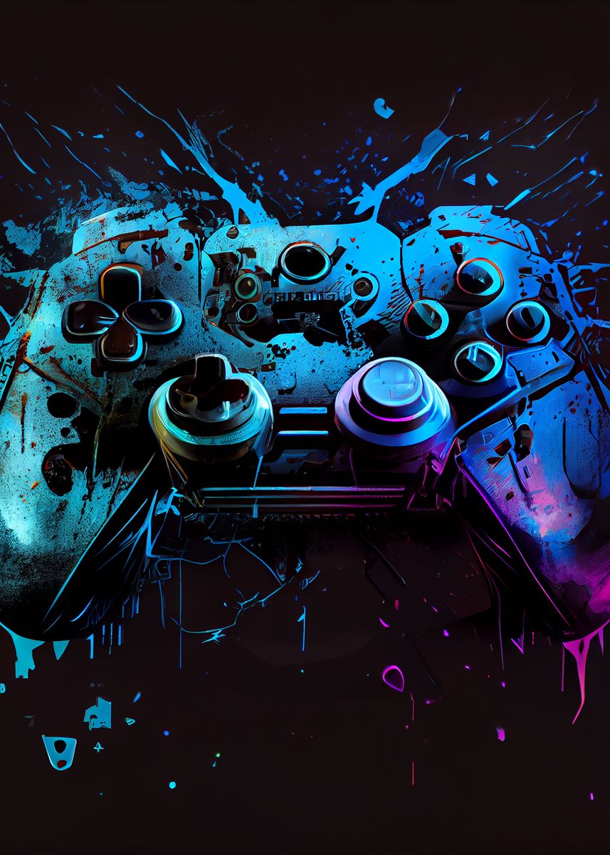 'UP close controller' Poster, picture, metal print, paint by ...