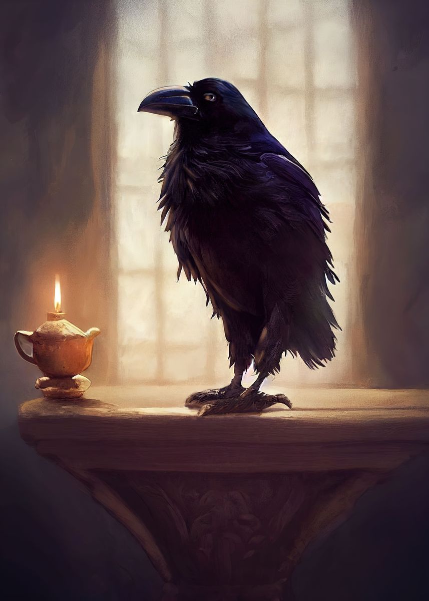'A castle crow' Poster, picture, metal print, paint by Mezma and ...
