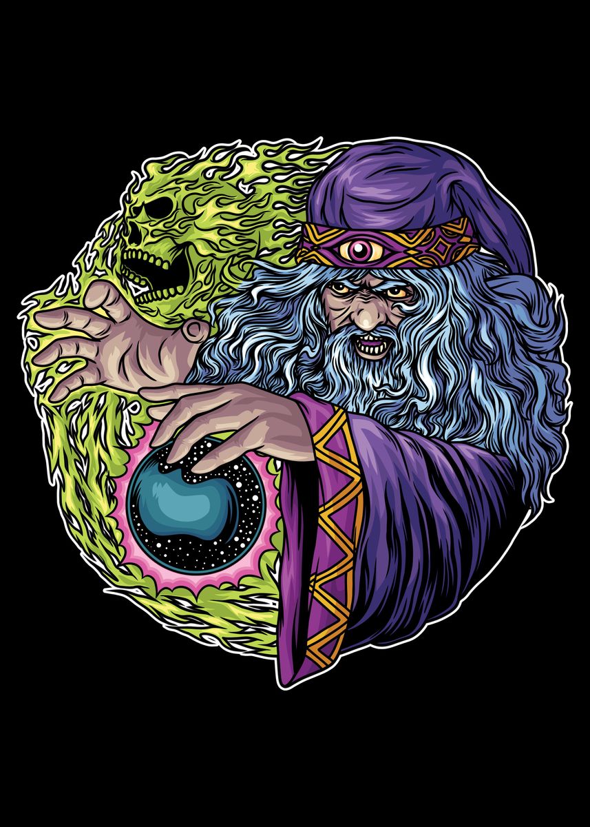 'wizard ' Poster, picture, metal print, paint by hendra pratama | Displate