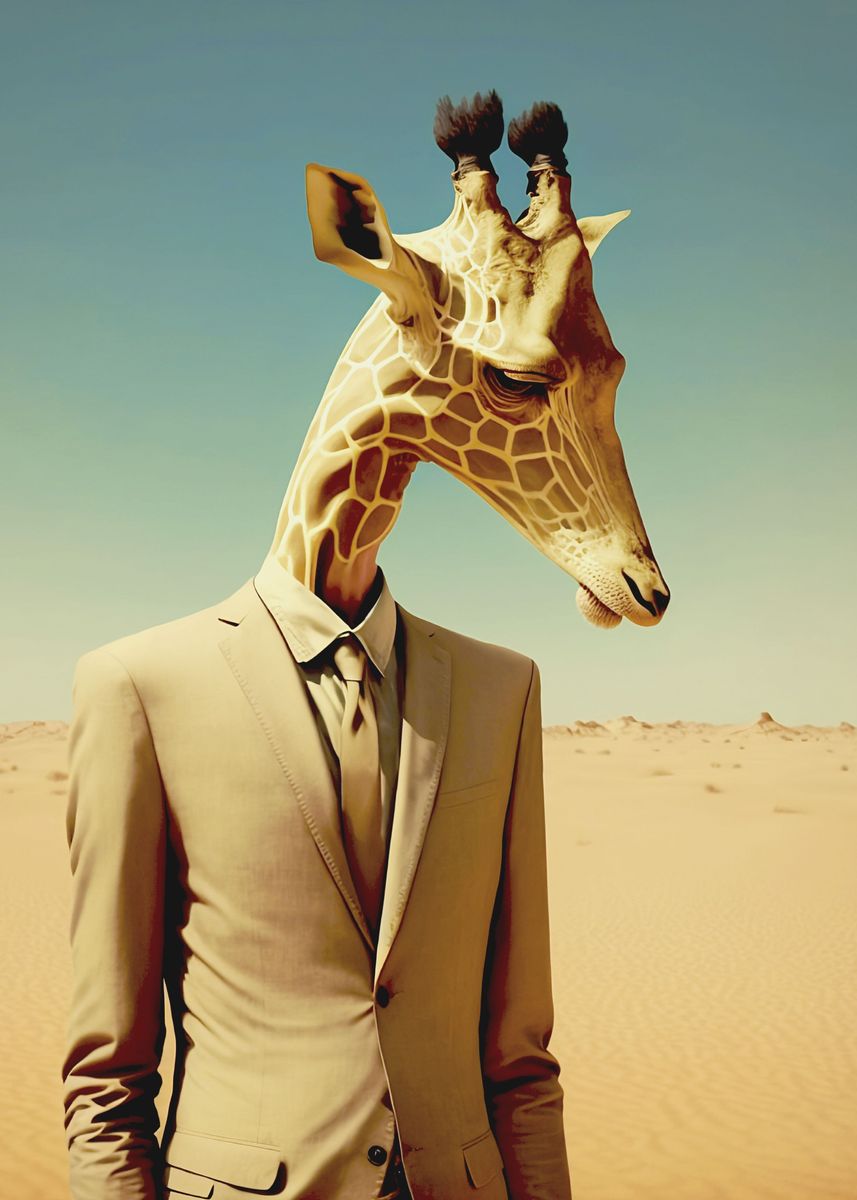 'Human giraffe 1 of 2' Poster, picture, metal print, paint by Anja ...