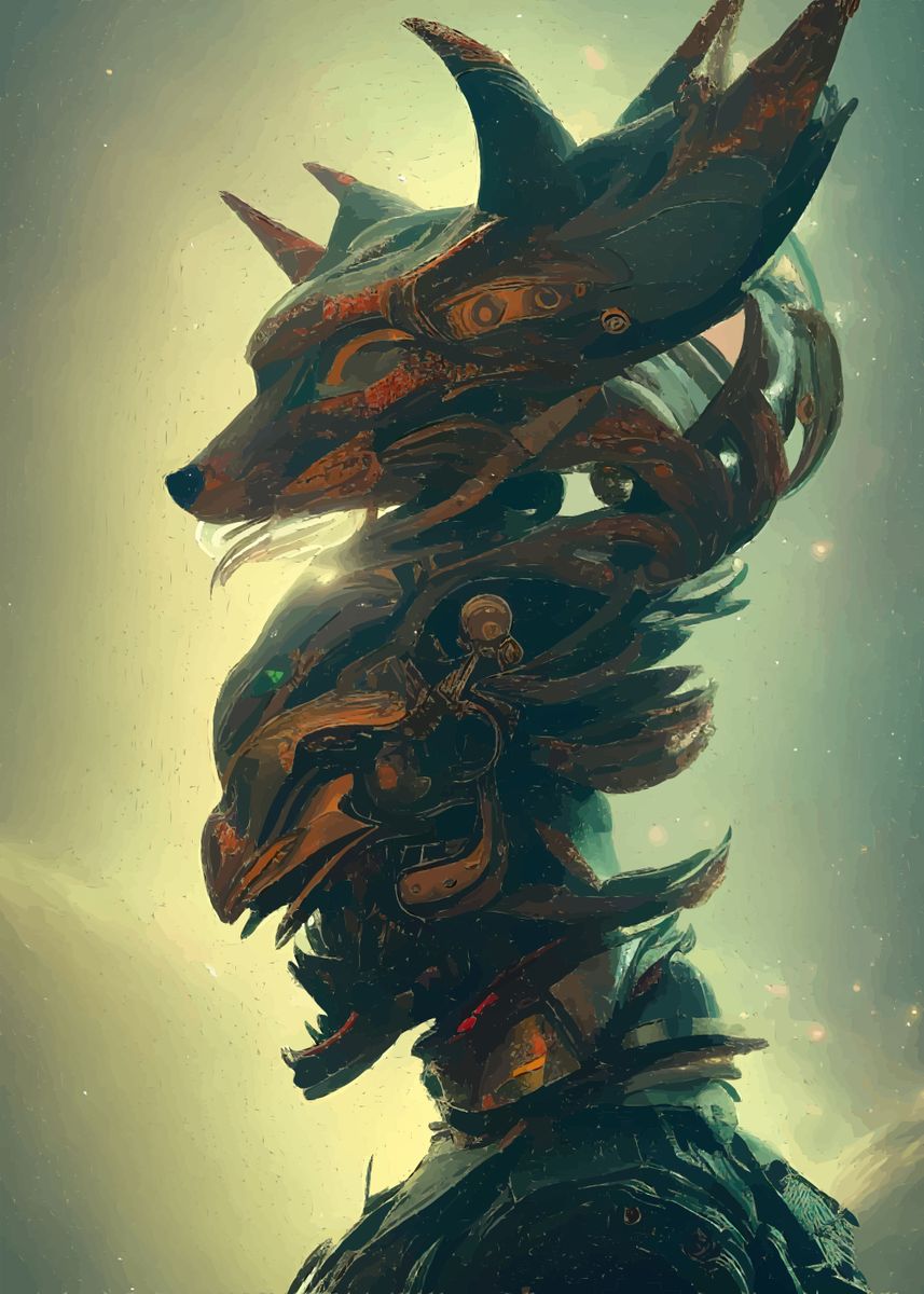 'Helm of the God Fox' Poster by matthew cintron | Displate
