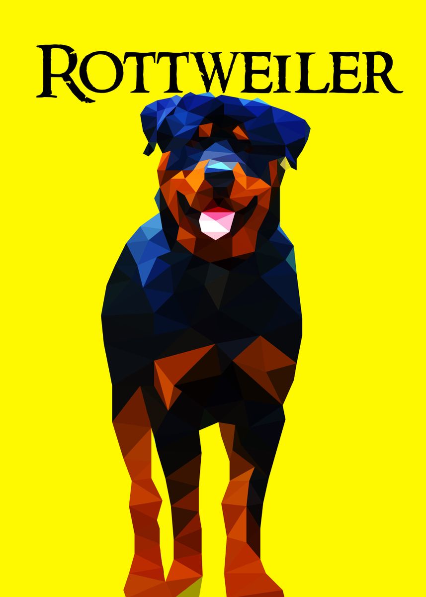'Rottweiler' Poster, picture, metal print, paint by Dare Neil | Displate