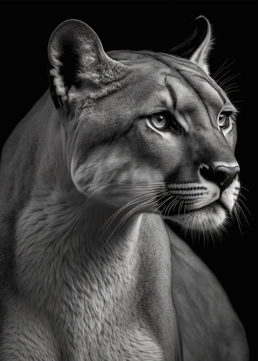 'Portrait of a Puma' Poster, picture, metal print, paint by Five Senses ...