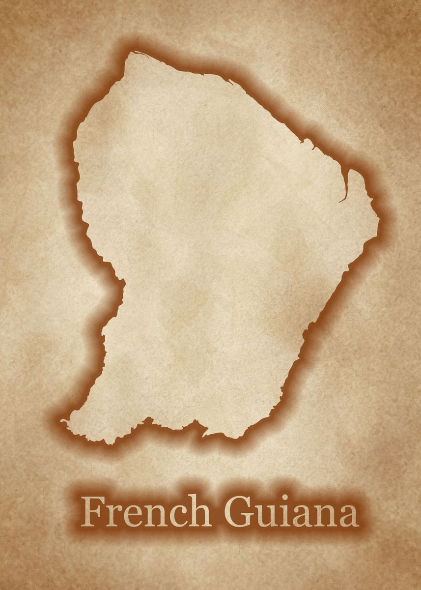 'French Guiana glow vintage' Poster, picture, metal print, paint by The ...