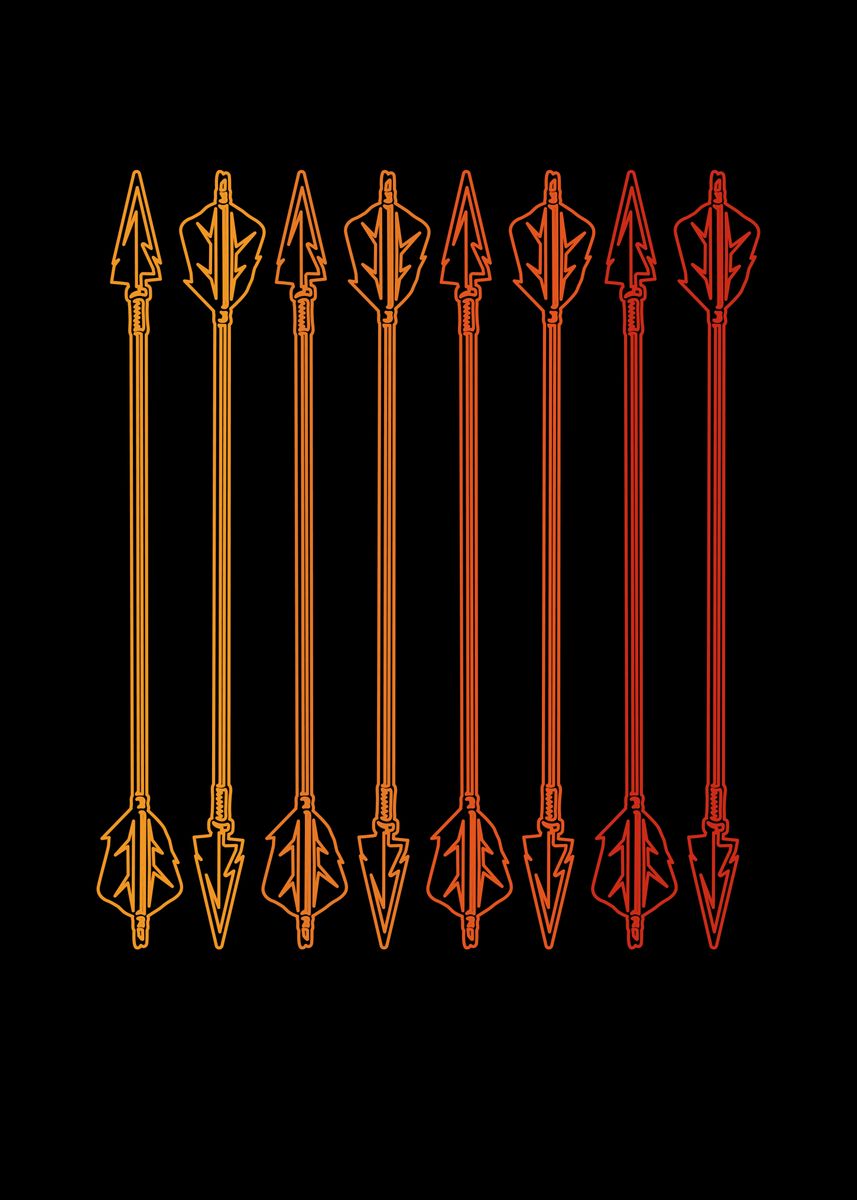 'Arrow in retro' Poster, picture, metal print, paint by BeMi | Displate