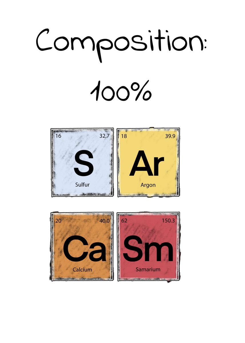 'Science Sarcasm S Ar Ca Sm' Poster, picture, metal print, paint by ...