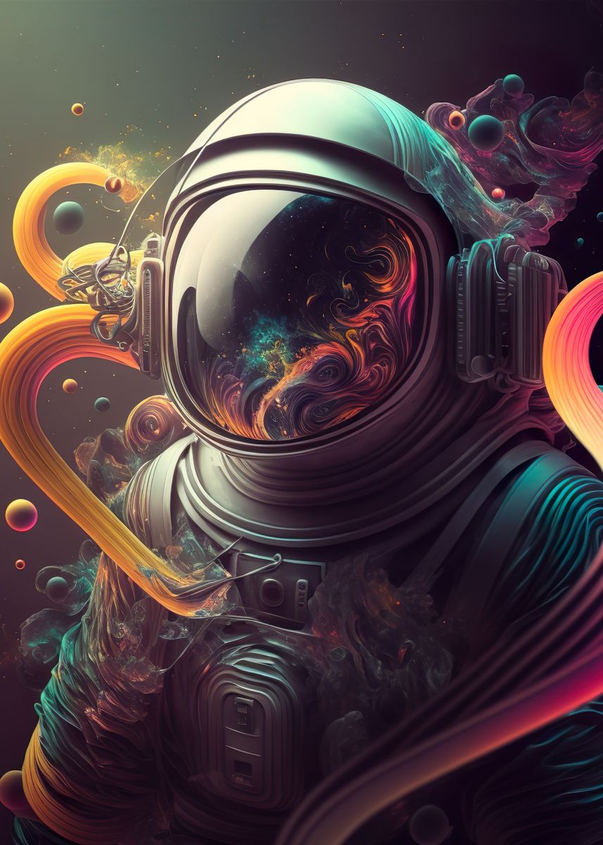 'Lost Spaceman' Poster, picture, metal print, paint by MaluBobo | Displate