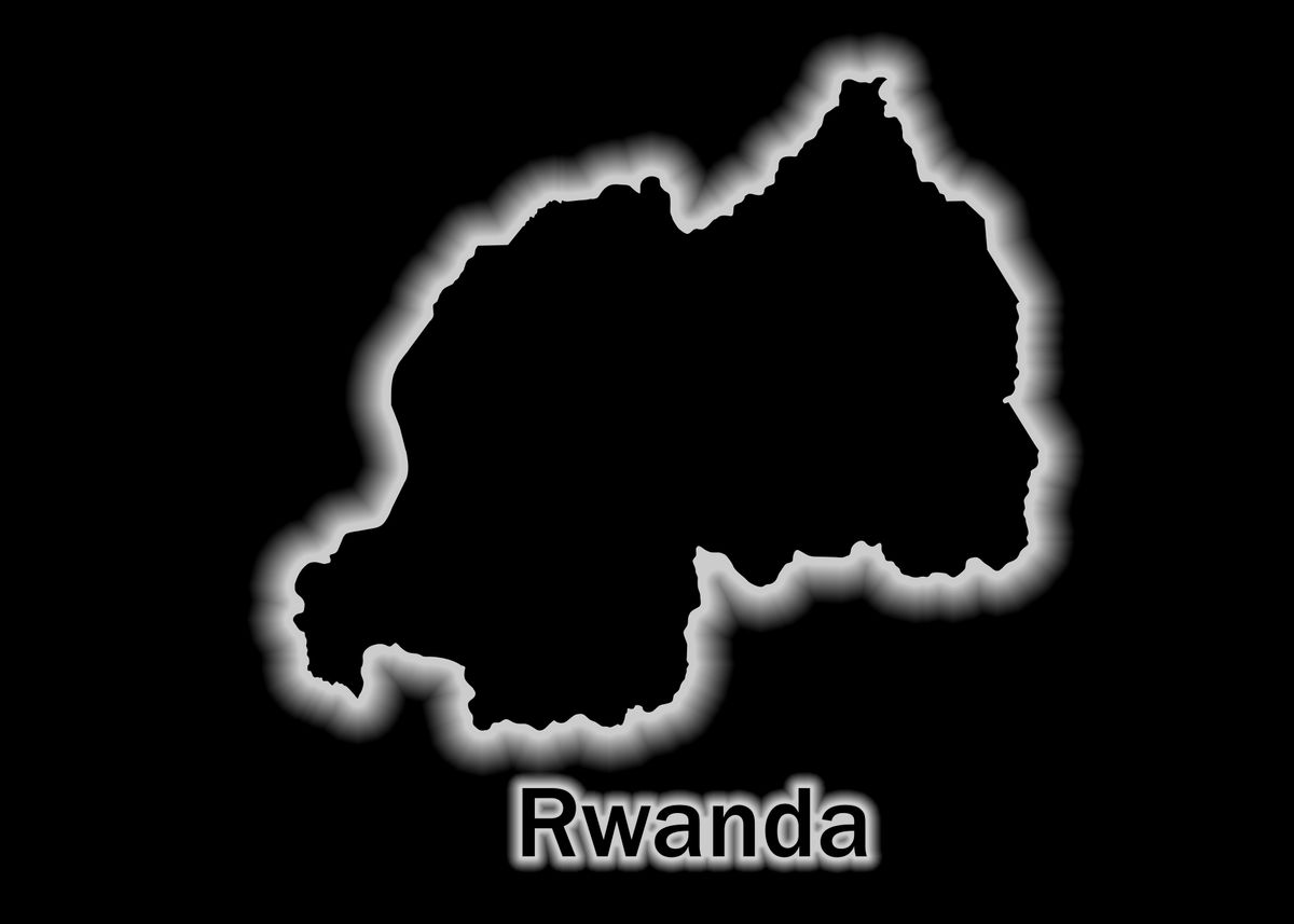 'Rwanda glow map' Poster by mystery box | Displate
