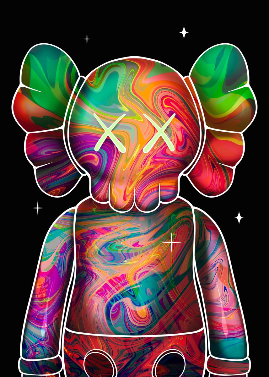 'kaws' Poster, picture, metal print, paint by Boon Edgar | Displate