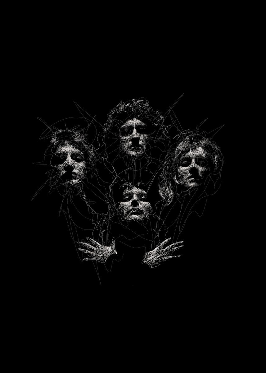 'four legend face portrait' Poster, picture, metal print, paint by ...