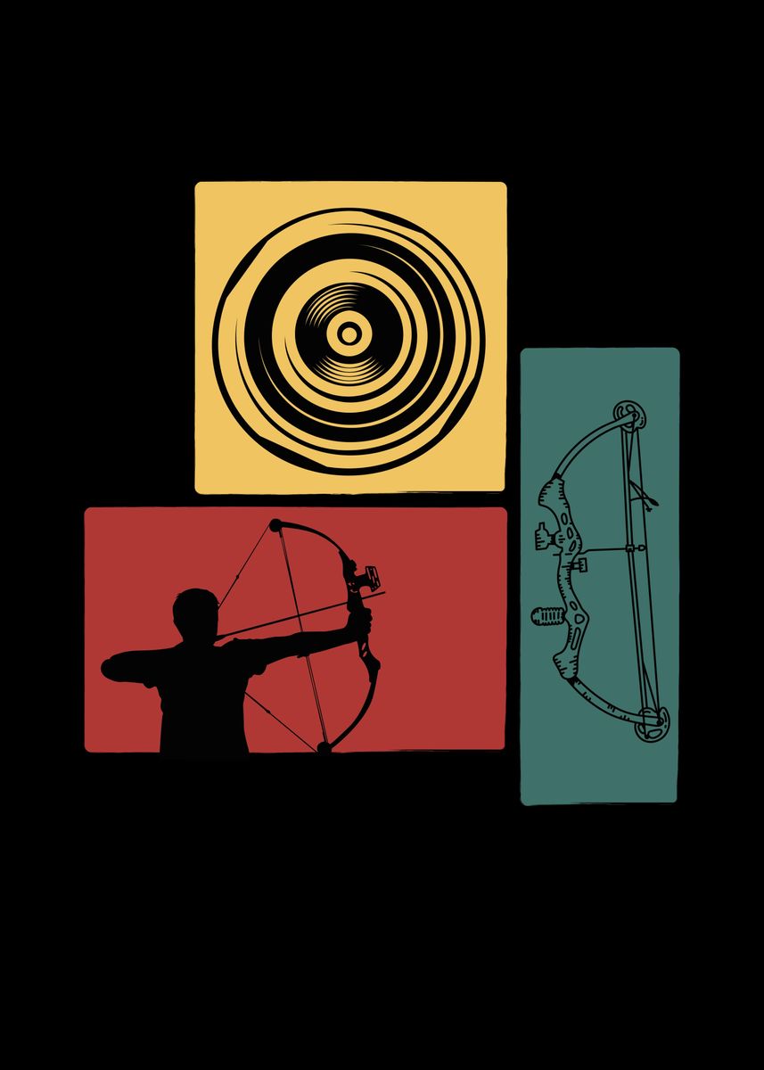 'Archer target with bow' Poster, picture, metal print, paint by BeMi ...