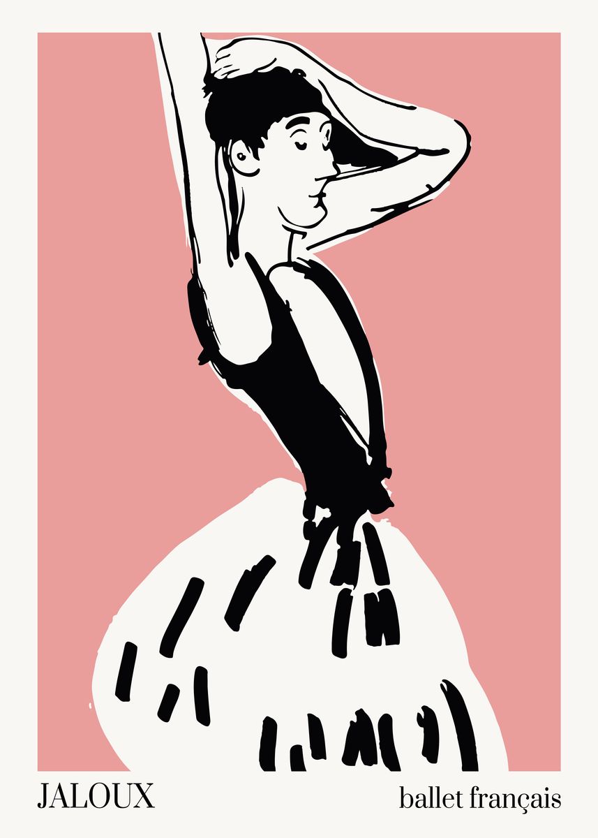 'French Ballerina Poster' Poster, picture, metal print, paint by BluePinkPanther | Displate