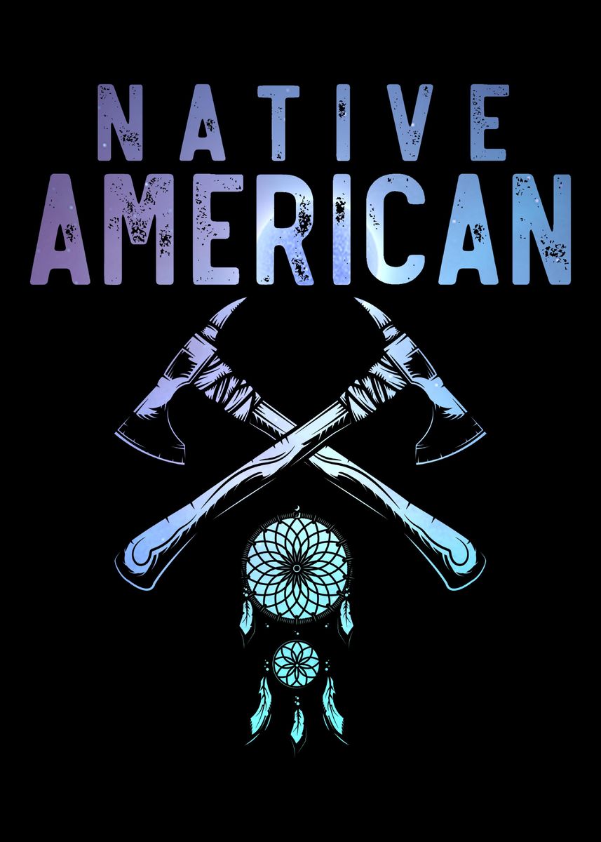 'Native American Axe' Poster, picture, metal print, paint by ...