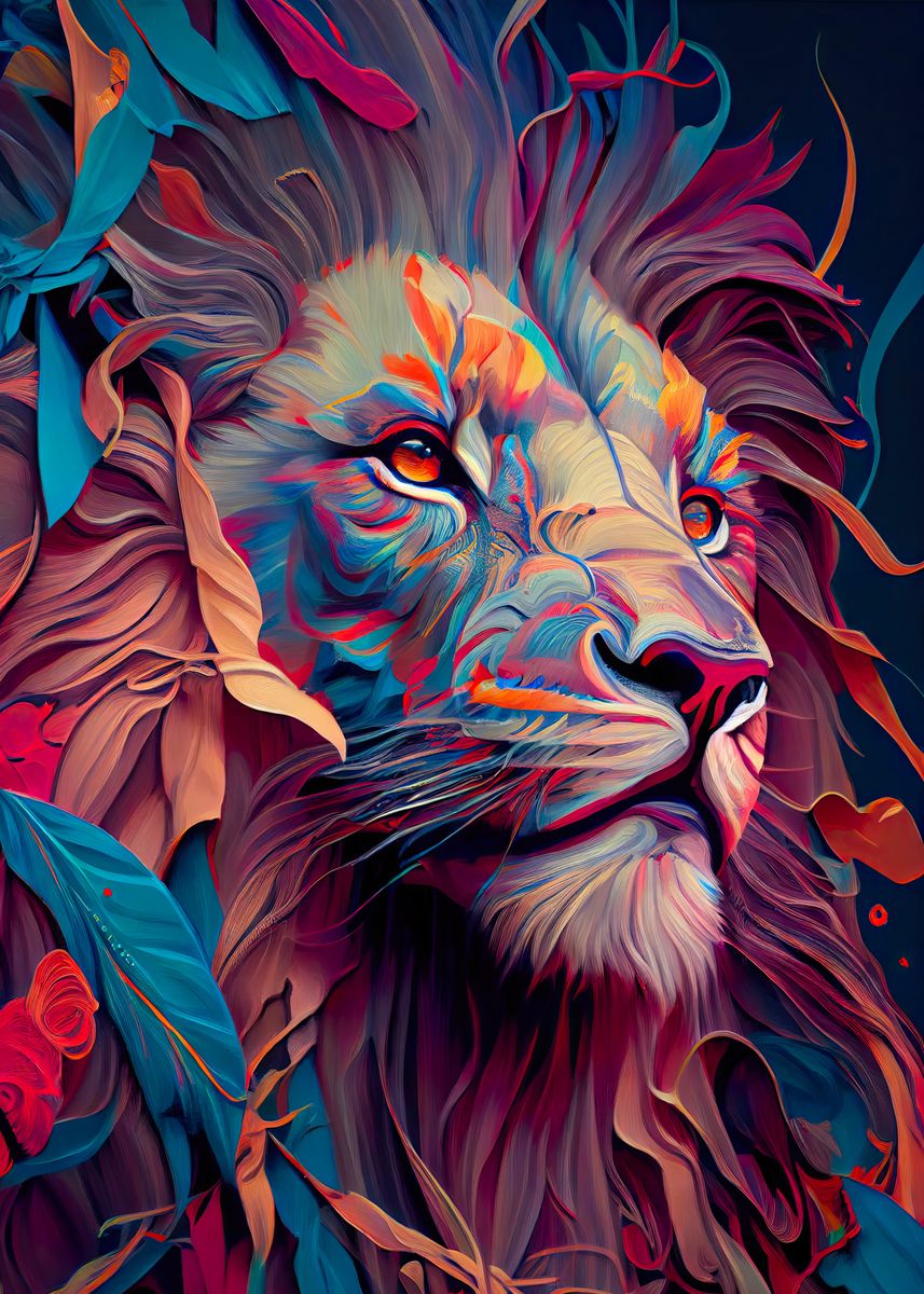 'The Pride Lion' Poster, picture, metal print, paint by Kingdom of the ...
