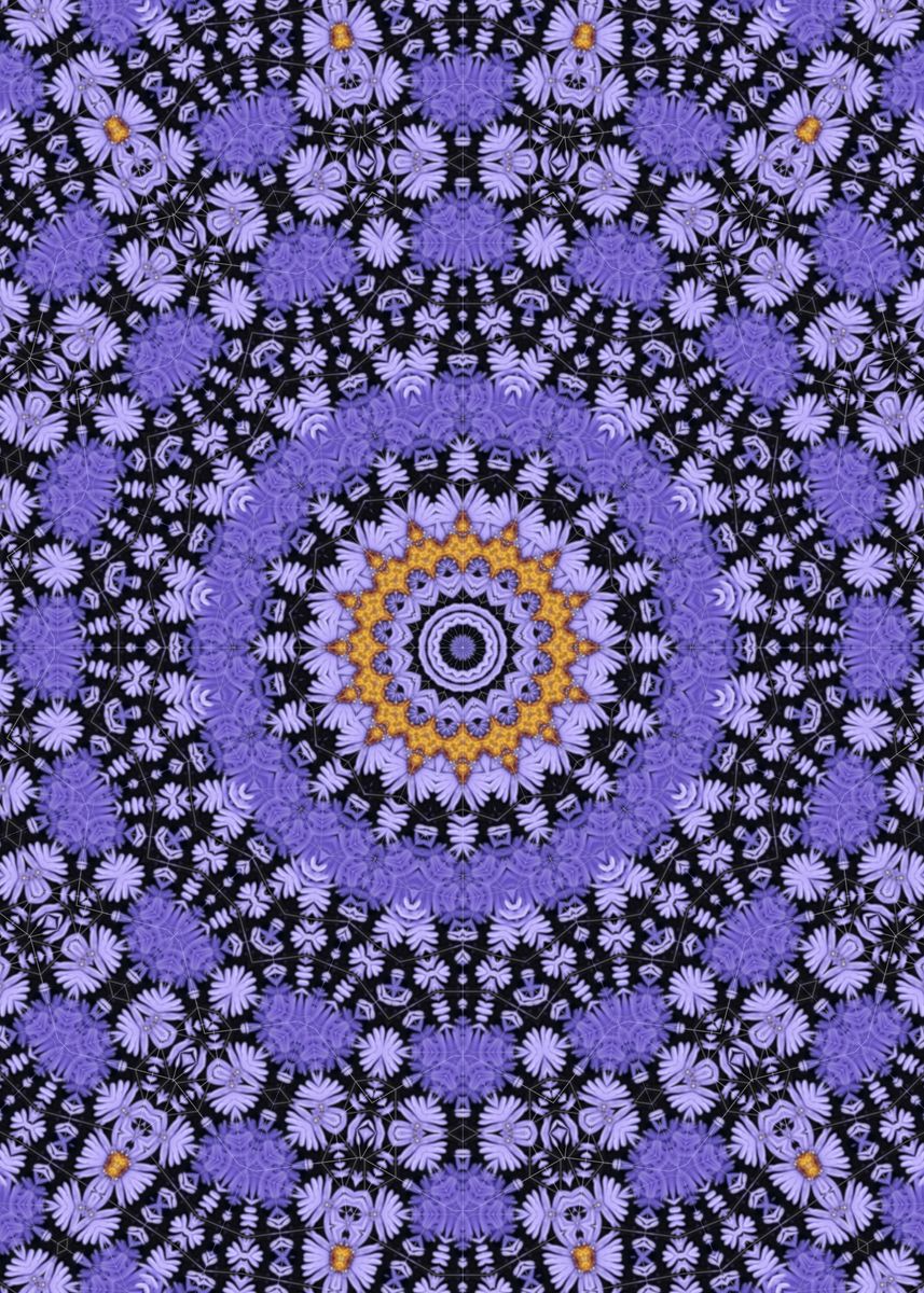'LIlac mandala illusion' Poster, picture, metal print, paint by Edy Art ...