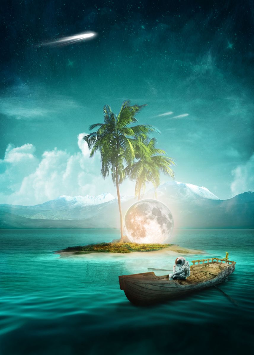 'Sailing Through Space' Poster, picture, metal print, paint by JM ...
