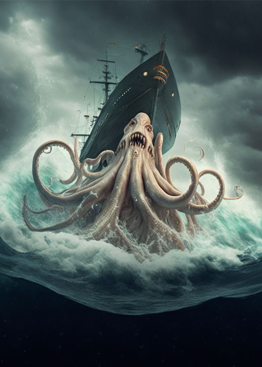 'Sea Monster' Poster, picture, metal print, paint by Premier ...