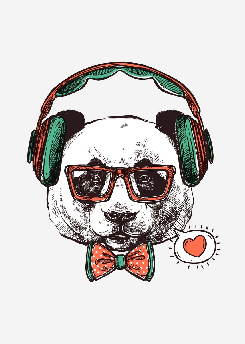 'Master Panda' Poster, picture, metal print, paint by Hasnaa Art | Displate