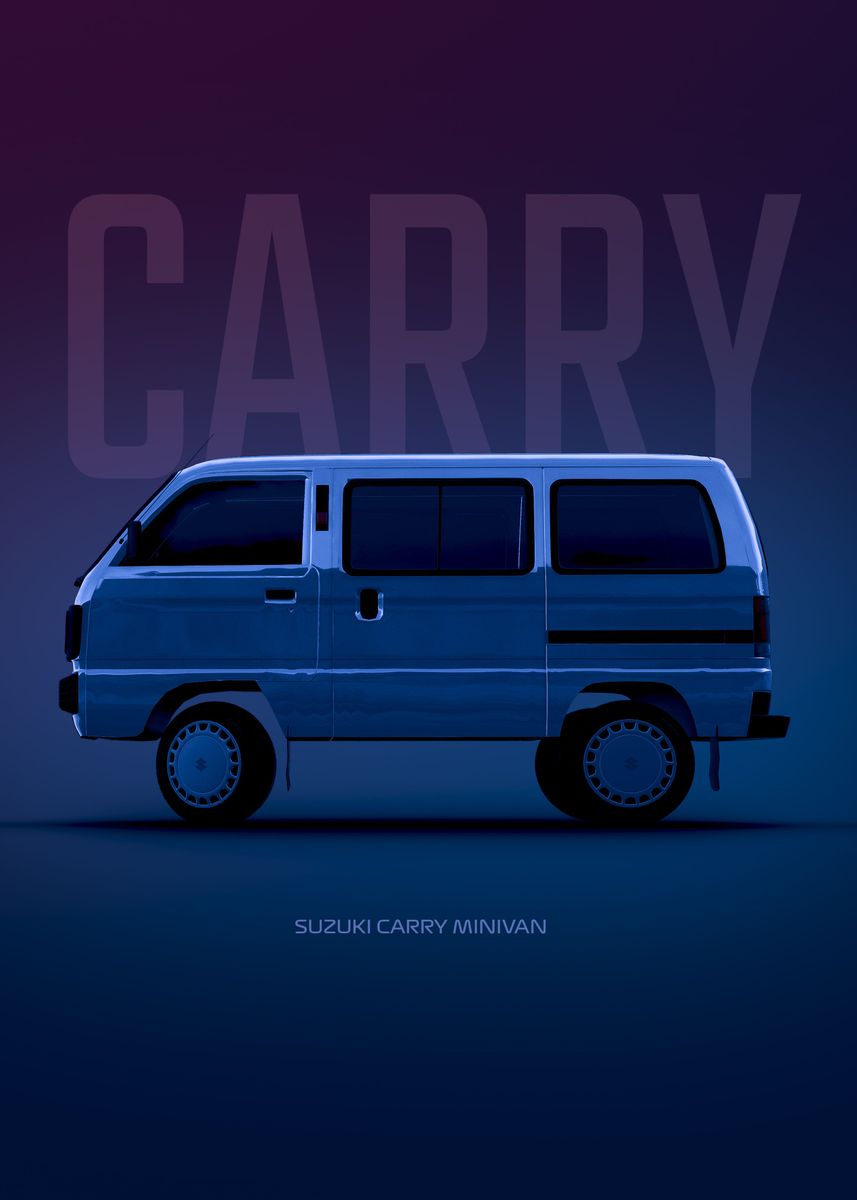'Suzuki Carry Minivan' Poster, picture, metal print, paint by Basues ...