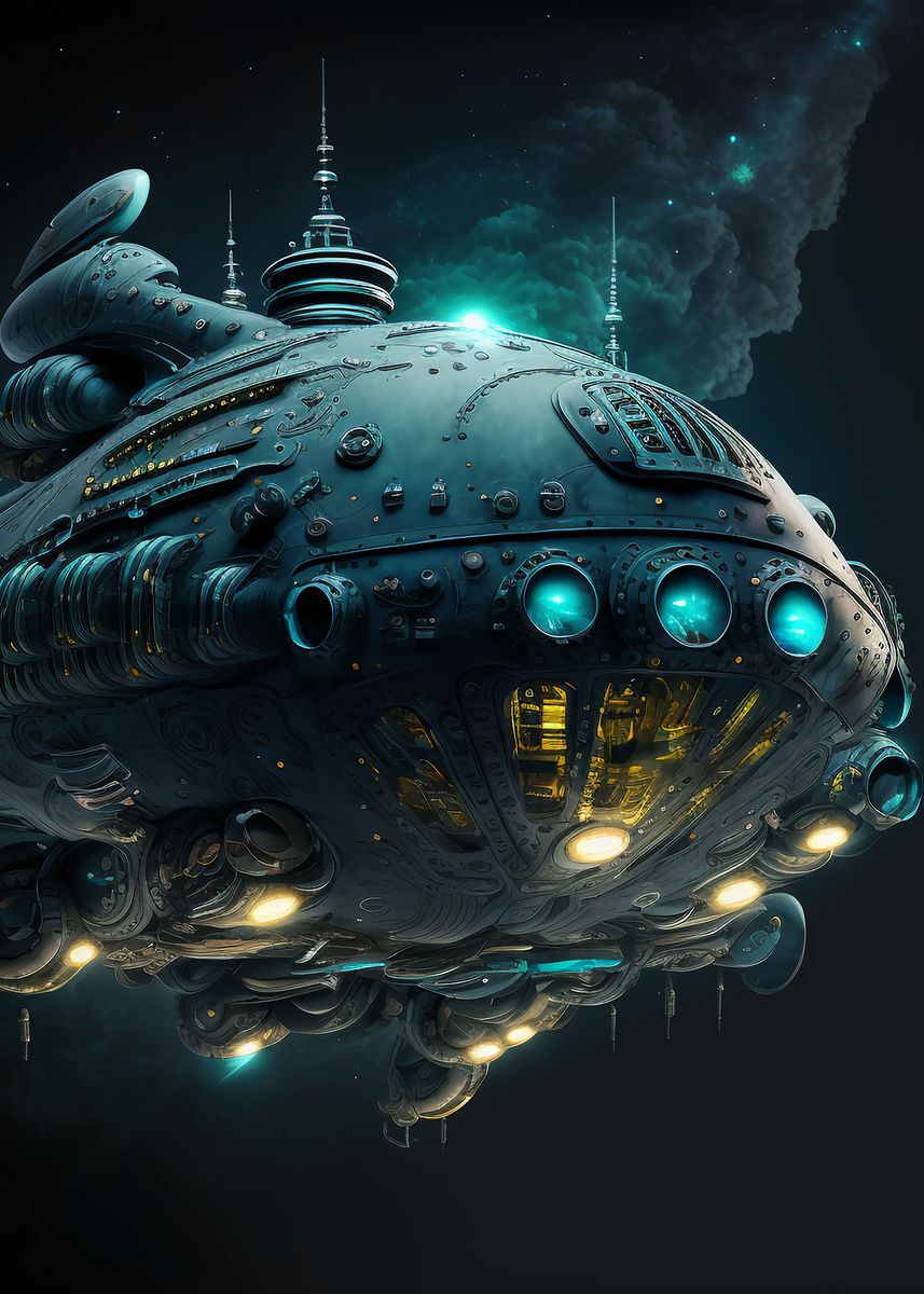 'Spaceship' Poster, picture, metal print, paint by Oleksandr Kovalov ...