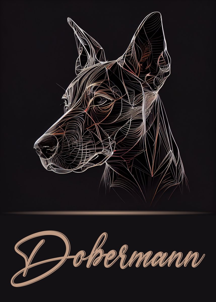 'Dobermann Portrait' Poster by Artistic Paradigms | Displate