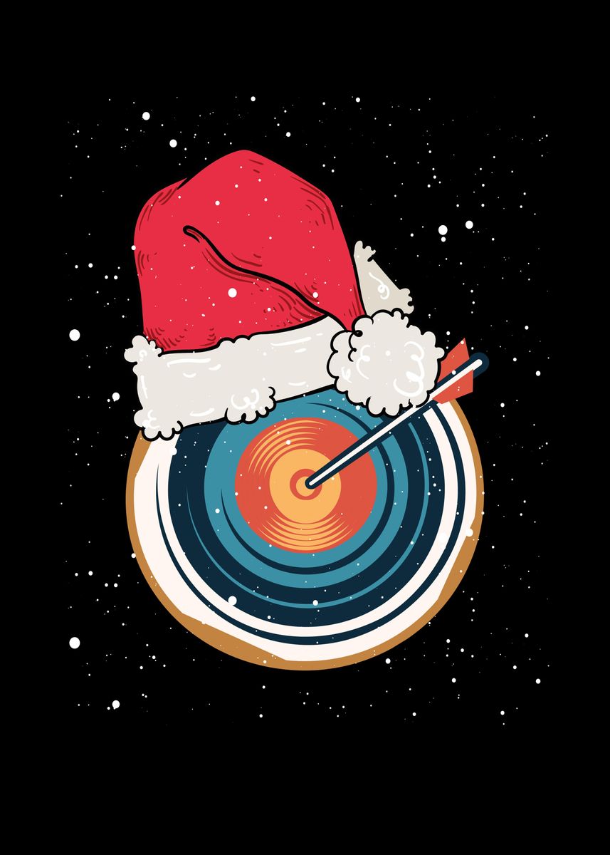 'Archery target with santa' Poster, picture, metal print, paint by BeMi ...