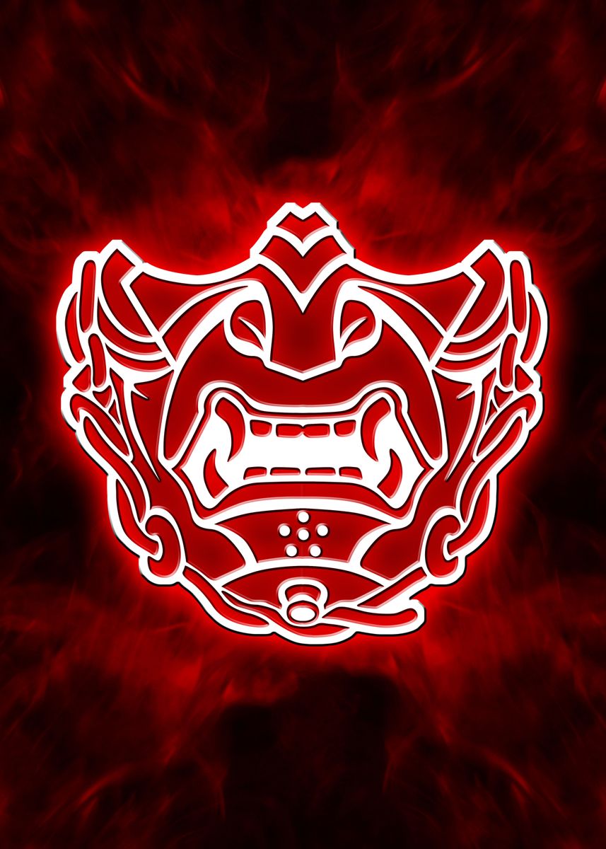 'Samurai mask neon' Poster, picture, metal print, paint by Arfan Artd ...
