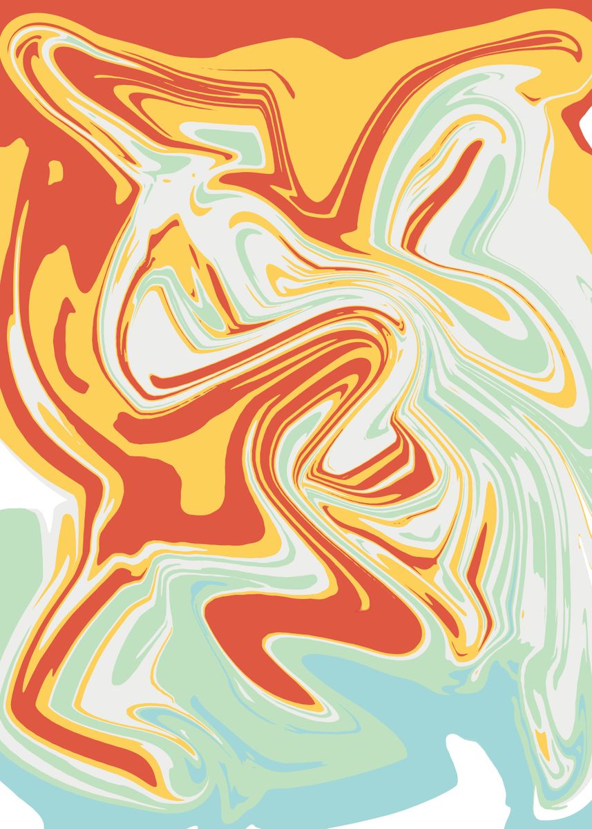 'ABSTRACT HOT PSYCHEDELIC ' Poster, picture, metal print, paint by RAMRAM CLUBCO | Displate