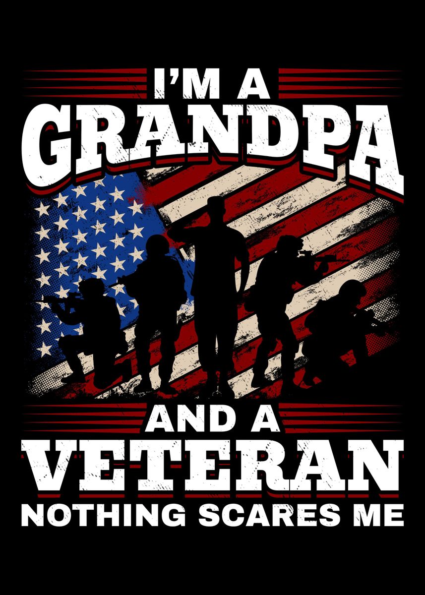 'Grandpa US Veteran' Poster, picture, metal print, paint by ...