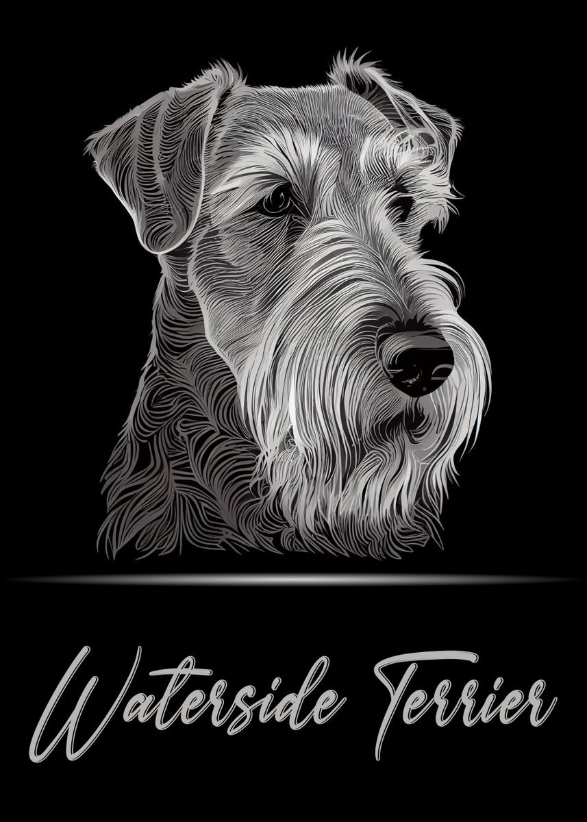 'Waterside Terrier' Poster, picture, metal print, paint by Artistic Paradigms | Displate