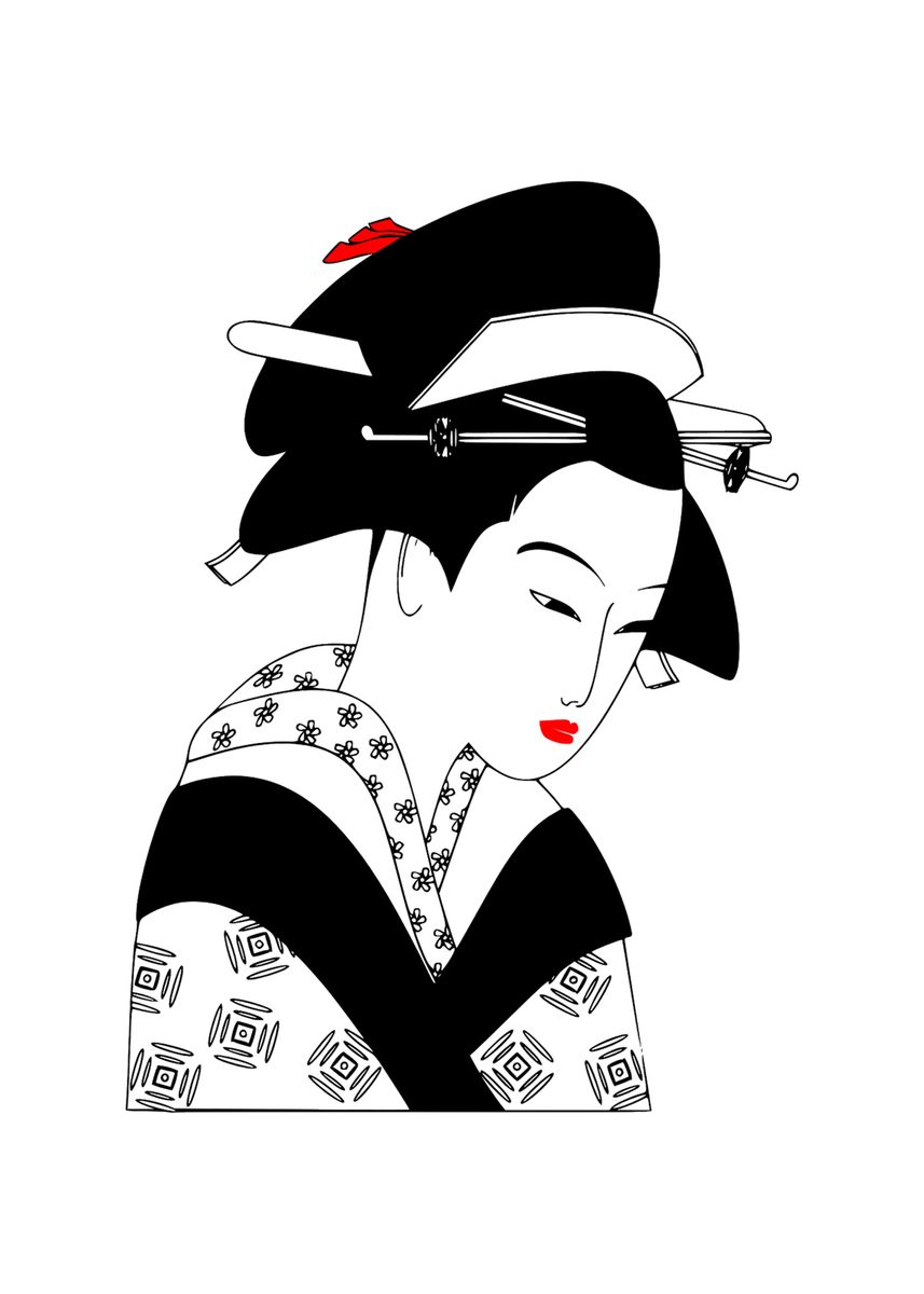 'Japanese Lady' Poster, picture, metal print, paint by GOBeast | Displate
