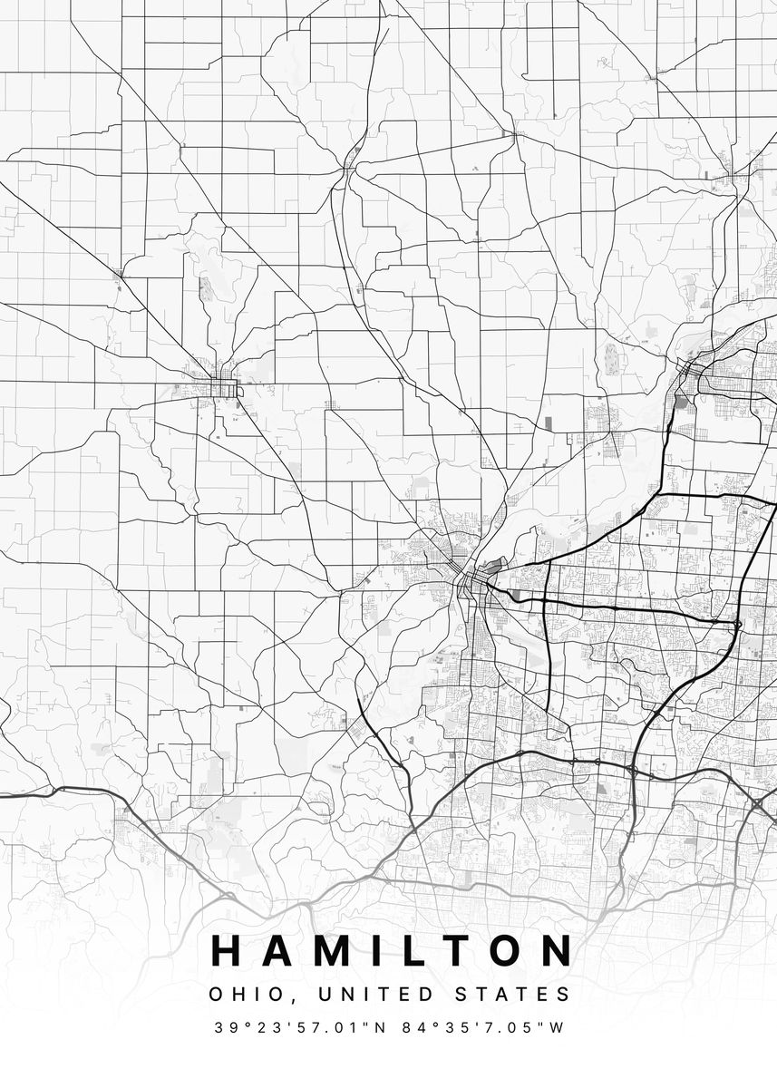 'Hamilton Ohio USA' Poster, picture, metal print, paint by Kemi | Displate