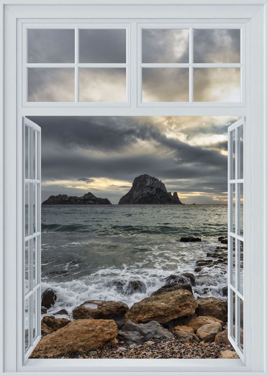 'Open window sea view' Poster, picture, metal print, paint by Vicen ...