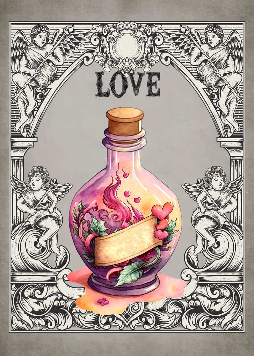 'Love potion with label' Poster, picture, metal print, paint by Stefan ...