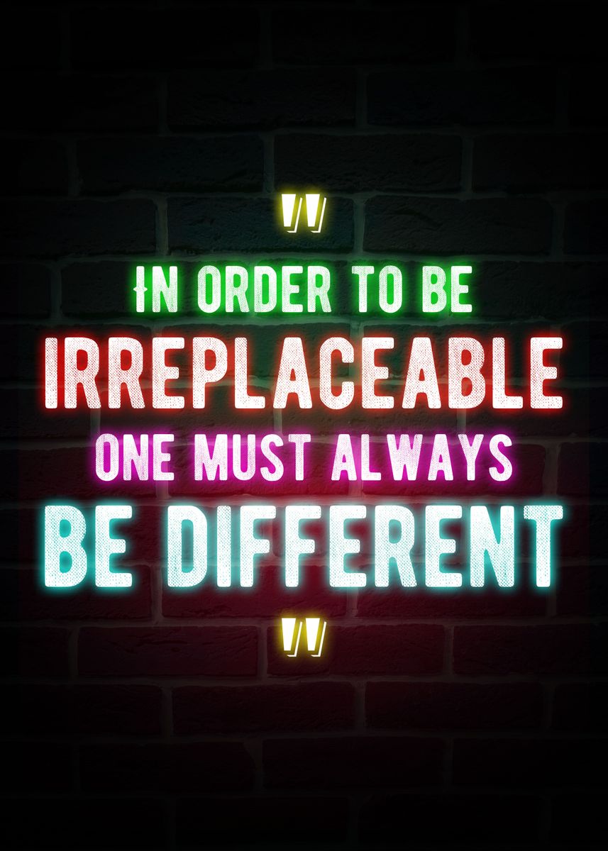 'Irreplaceable Code Quote' Poster, picture, metal print, paint by ...