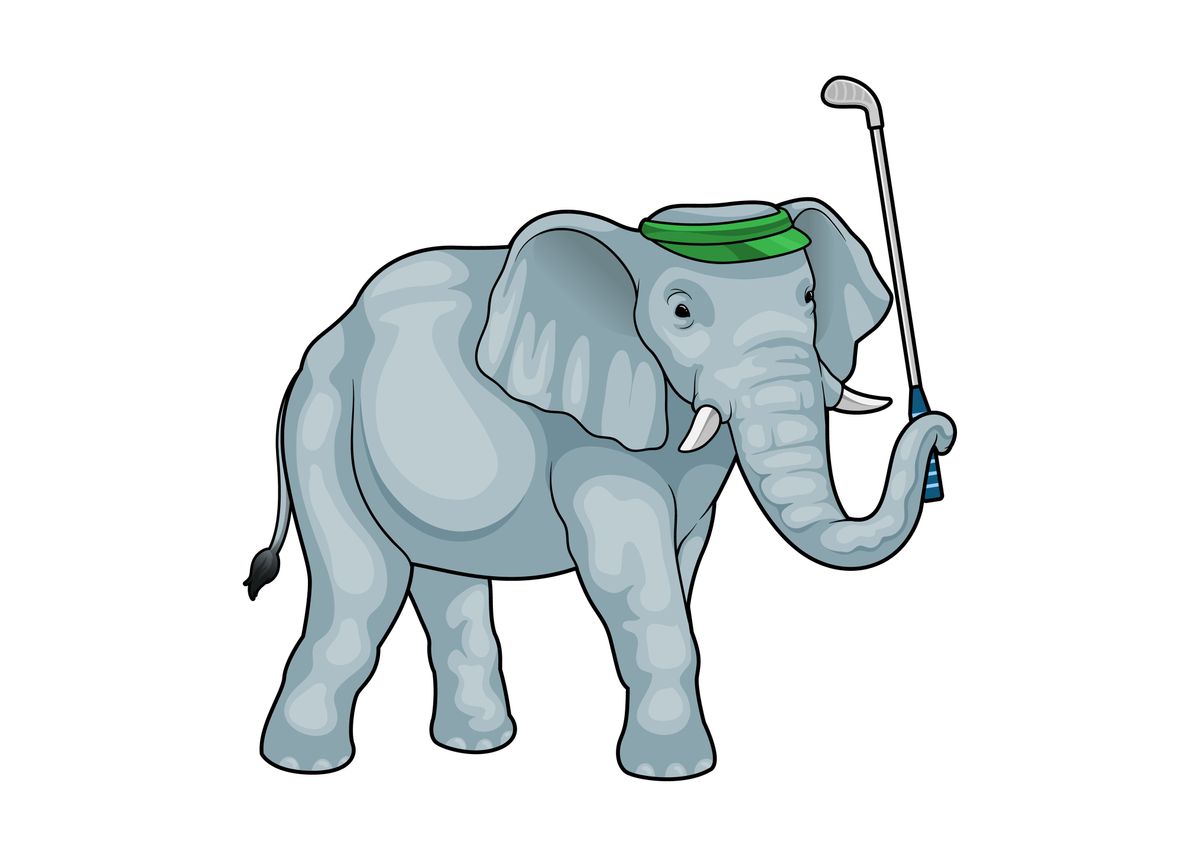 'Elephant Golf Golf club' Poster by Markus Schnabel | Displate