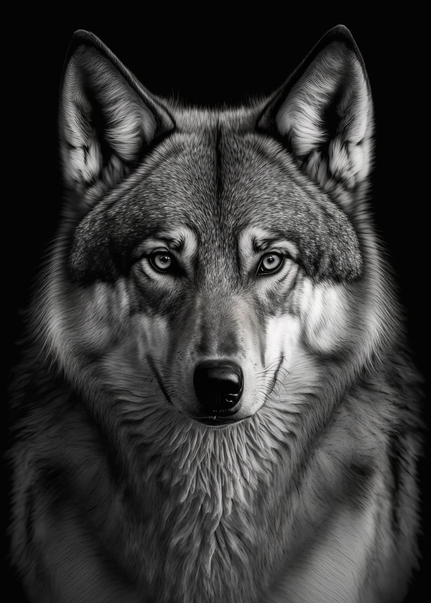 'Portrait of a Wolf' Poster, picture, metal print, paint by Five Senses ...