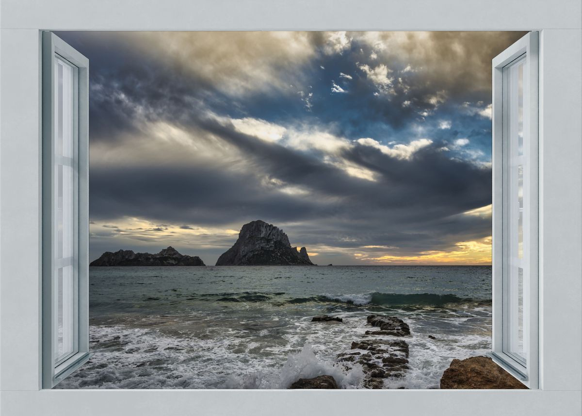 'Open window sea view' Poster by Vicen | Displate