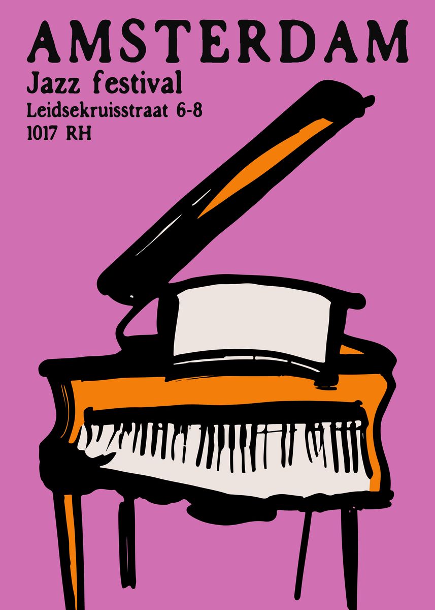 'Amsterdam Jazz Festival' Poster, picture, metal print, paint by BluePinkPanther | Displate