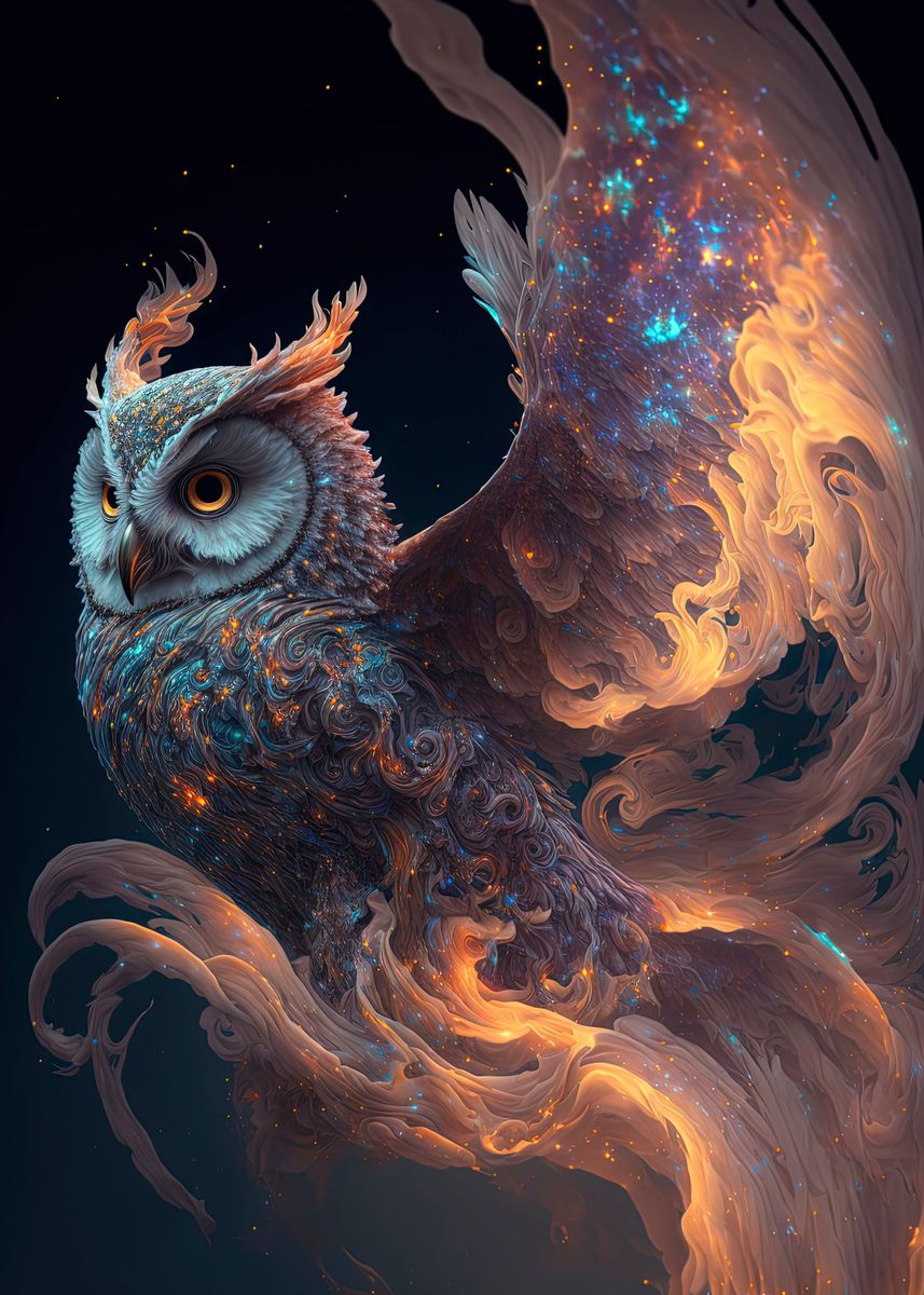 'Astral Owl' Poster, picture, metal print, paint by Stephen Schreck ...