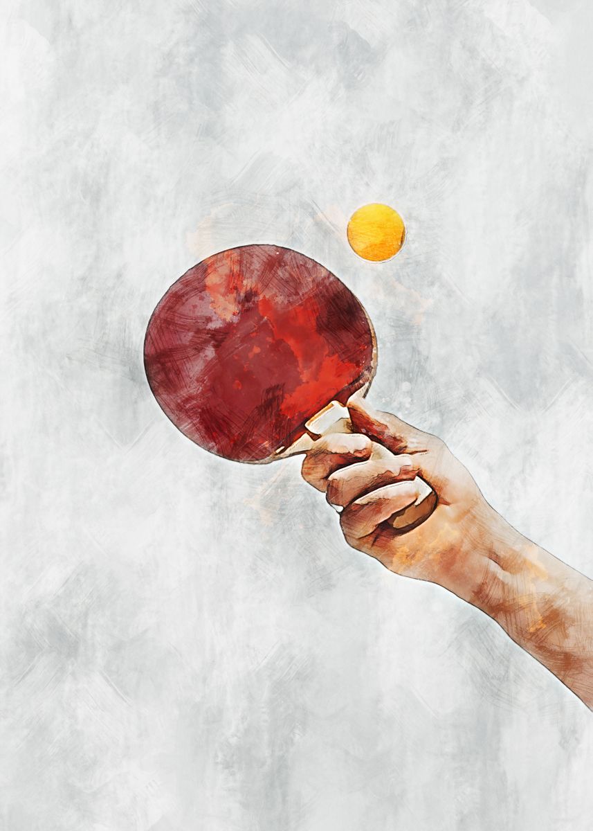 'Ping pong' Poster, picture, metal print, paint by Mateusz Ślemp | Displate