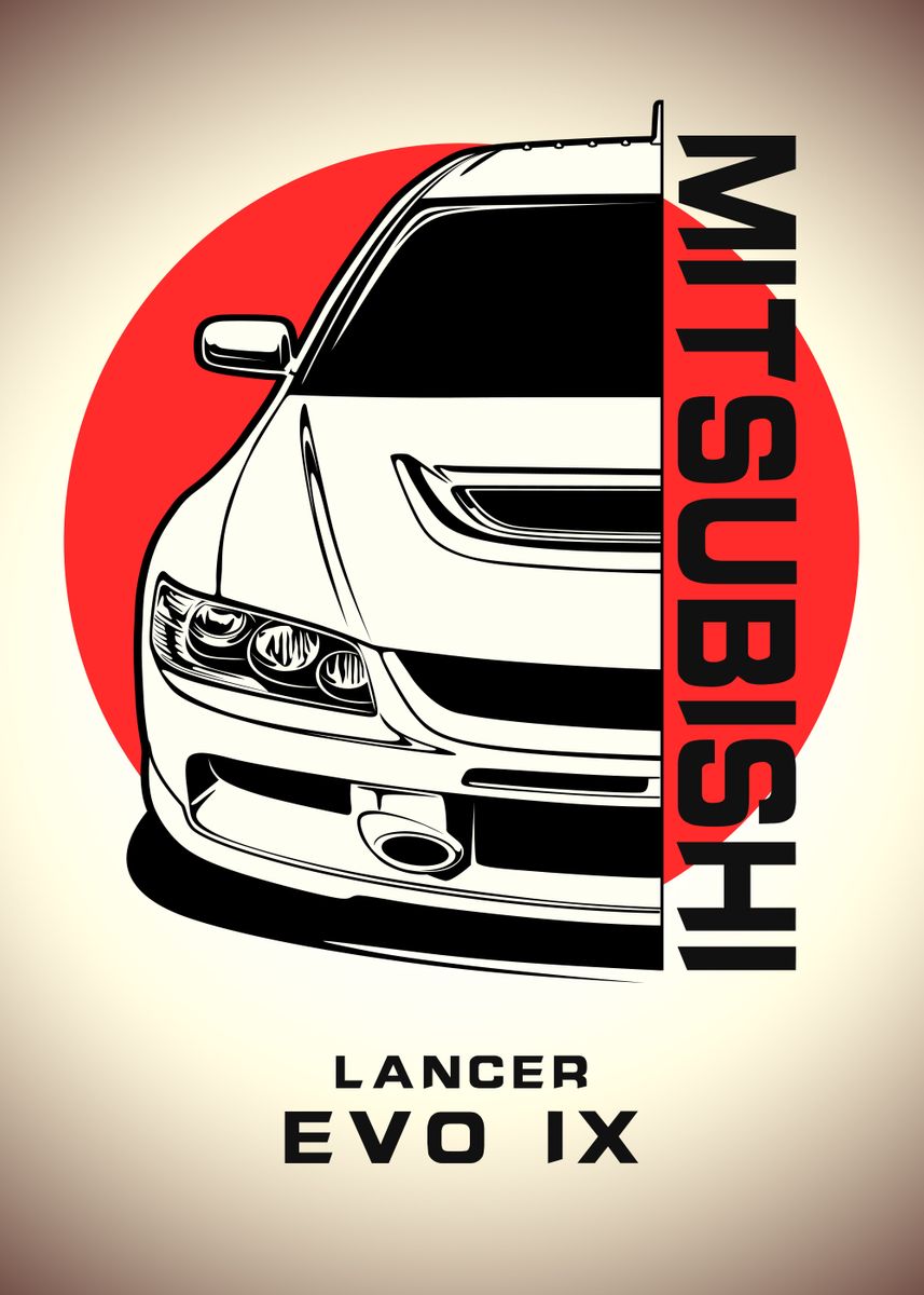 'Mitsubishi Lancer Evo 9' Poster by Faissal Thomas | Displate