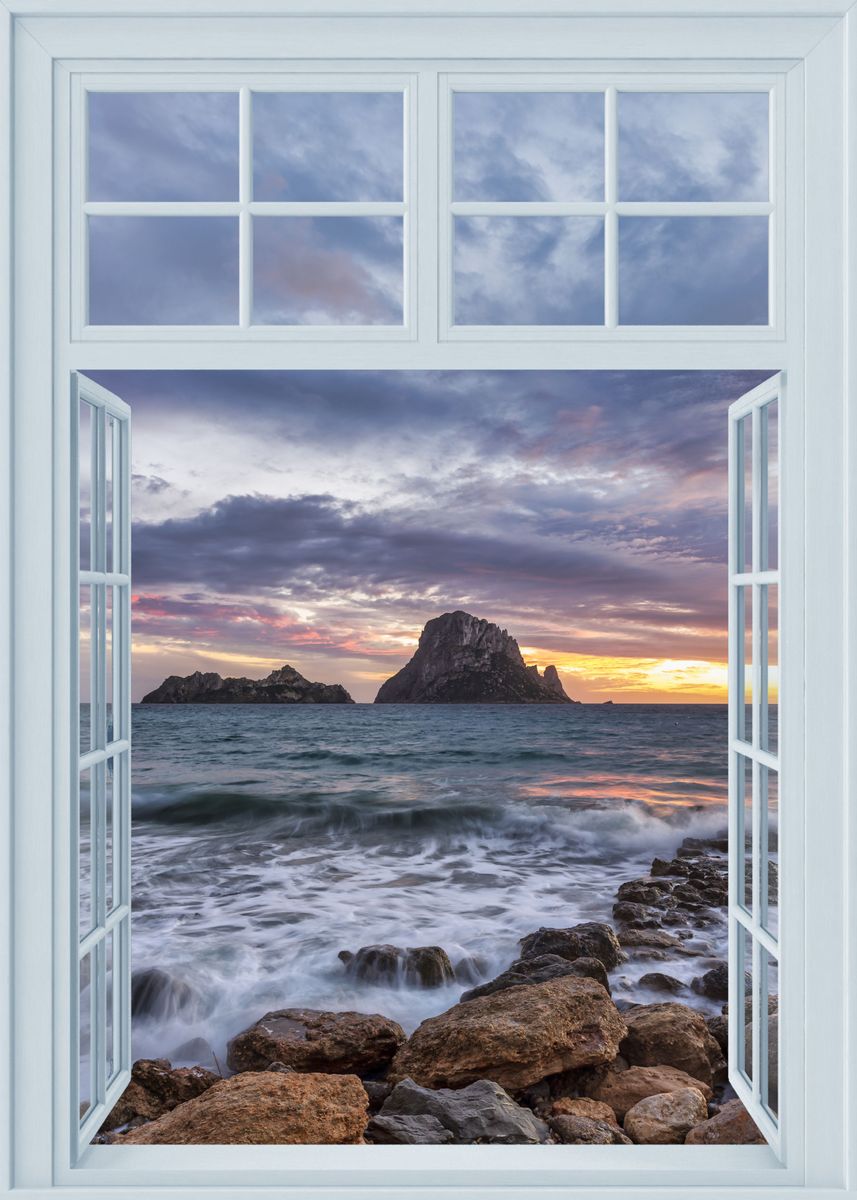 'Open window sea view' Poster, picture, metal print, paint by Vicen ...
