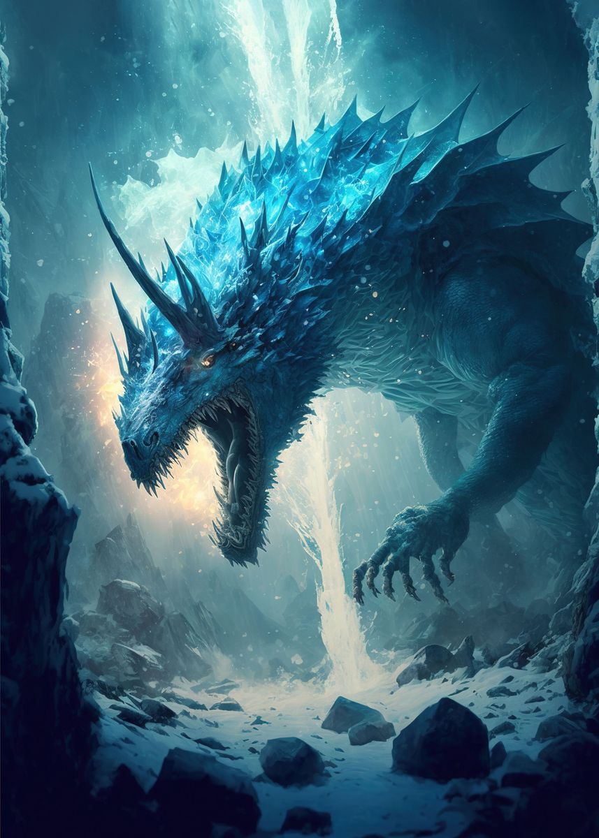 'Blue magical creature' Poster, picture, metal print, paint by Arturo ...