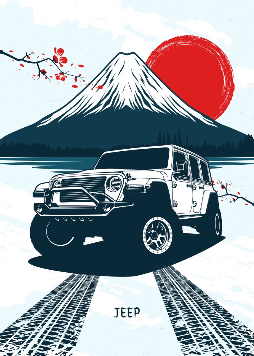 'Jeep' Poster, picture, metal print, paint by Faissal Thomas | Displate