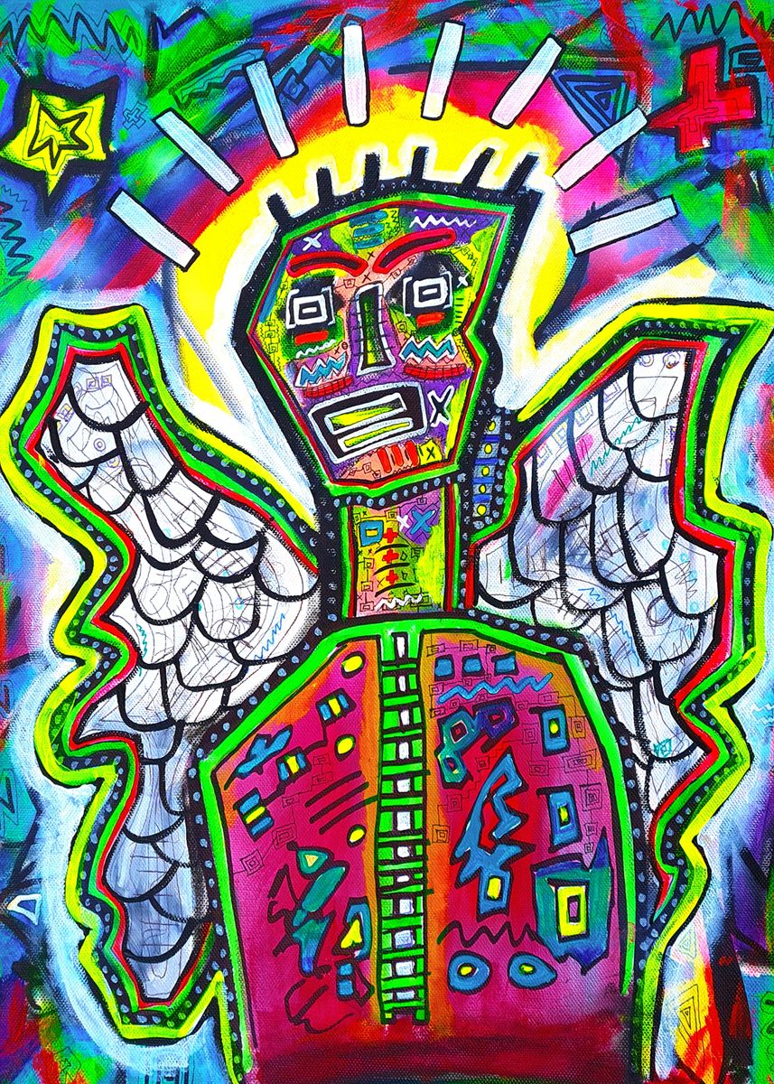 'Neo Expressionism Angel' Poster, picture, metal print, paint by ART BY ...