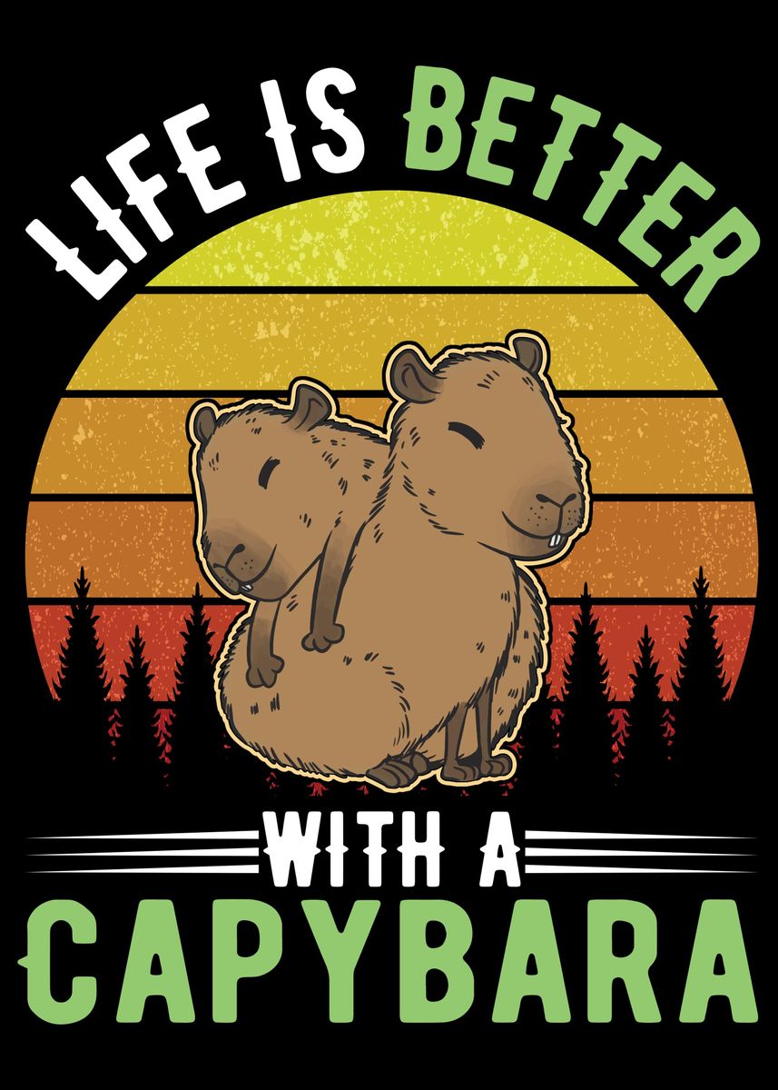 'Capybara Gift Capibara' Poster, picture, metal print, paint by ...