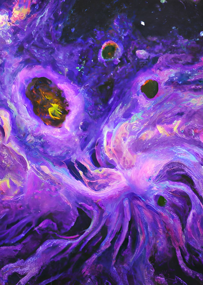 'Purple planet Galaxy' Poster, picture, metal print, paint by Ghanem ...